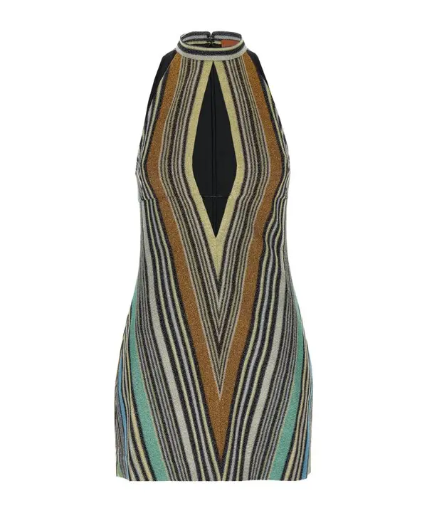 Missoni Striped Cut-out Sleeveless Mini Dress