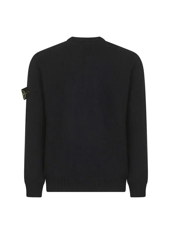 Stone Island Knitted Crew Neck Pullover - Black