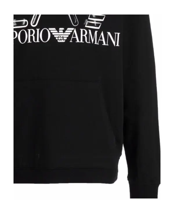 EA7 Logo Print Pullover Hoodie