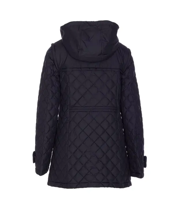Moncler Long Sleeve Quilted Down Jacket With Zip Closure - Midnight Blue
