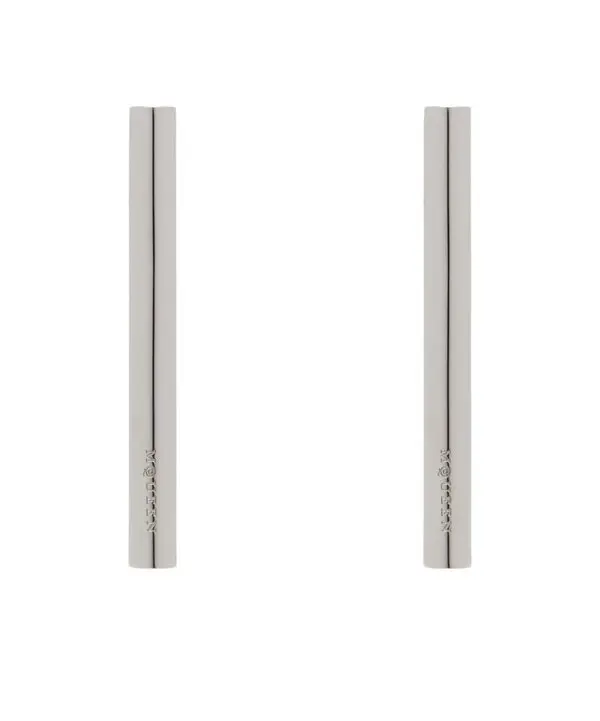 Alexander McQueen Engraved Logo Bar Earrings - Gray