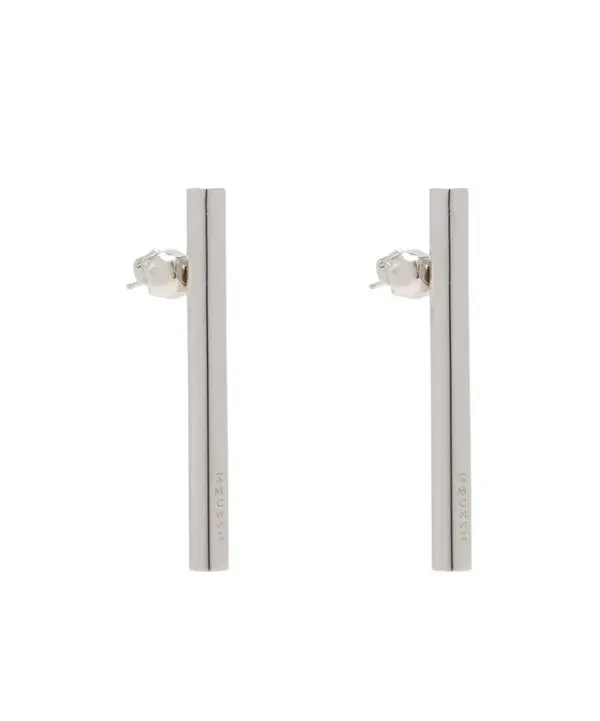 Alexander McQueen Engraved Logo Bar Earrings