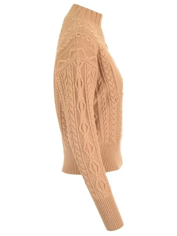 Max Mara Miranda High Neck Cable Knit Jumper
