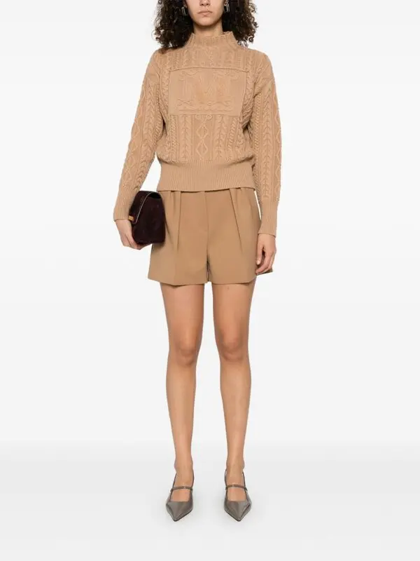 Max Mara Miranda High Neck Cable Knit Jumper