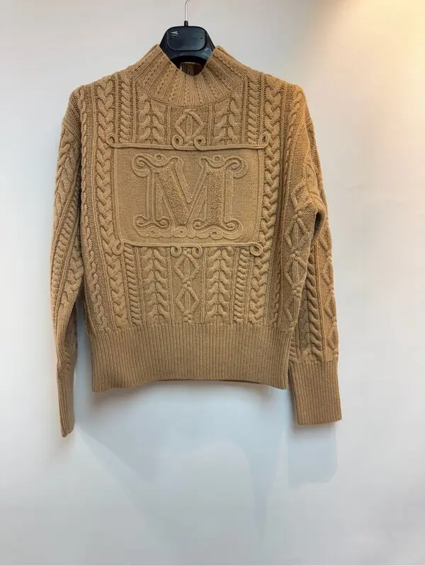 Max Mara Miranda High Neck Cable Knit Jumper