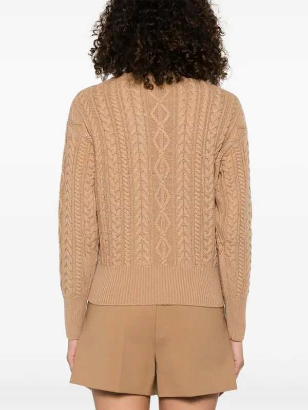 Max Mara Miranda High Neck Cable Knit Jumper
