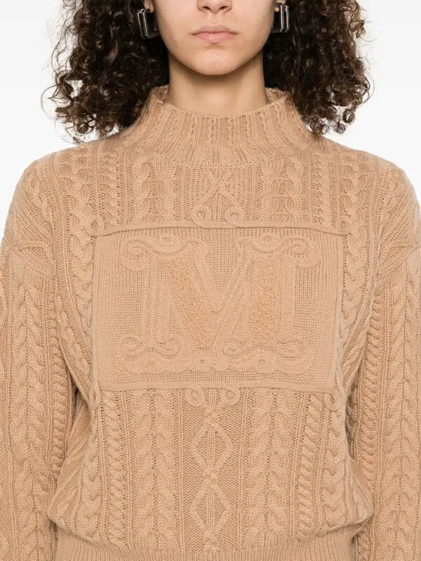 Max Mara Miranda High Neck Cable Knit Jumper