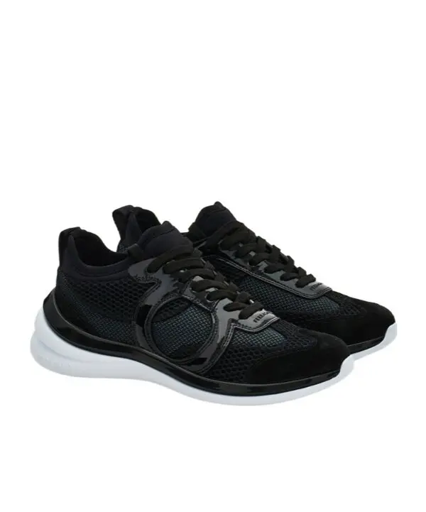 FERRAGAMO Gancini Mesh Detail Sneakers
