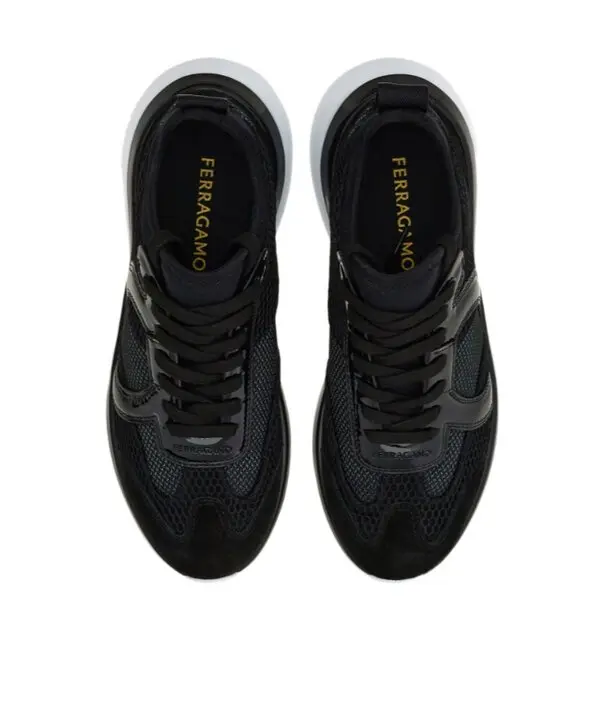 FERRAGAMO Gancini Mesh Detail Sneakers