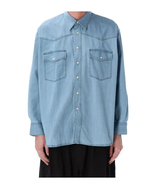 Studio Nicholson Mylo Relaxed Denim Shirt - Blue