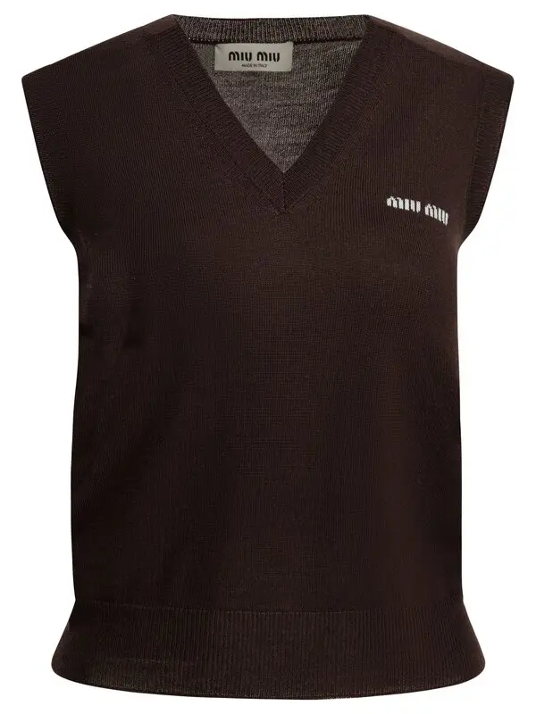 Miu Miu V-neck Knitted Vest
