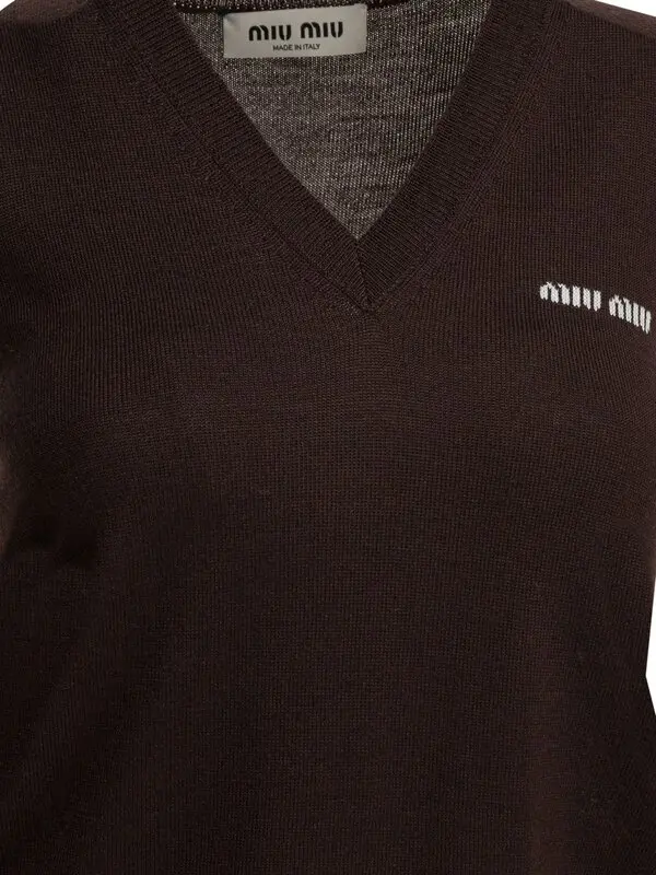 Miu Miu V-neck Knitted Vest