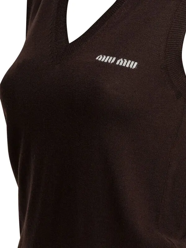 Miu Miu V-neck Knitted Vest