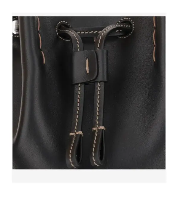 TOD'S Buz Drawstring Mini Bucket Bag - Black