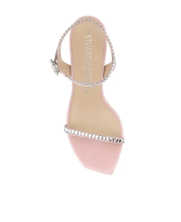STUART WEITZMAN Embellished Ankle Strap Sandals