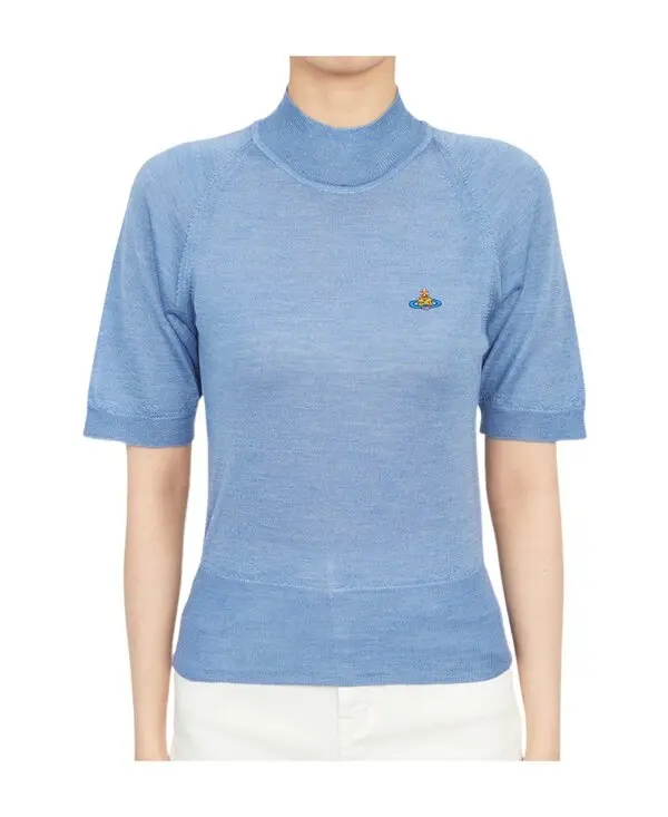 VIVIENNE WESTWOOD Short-sleeved High Neck Sweater With Logo