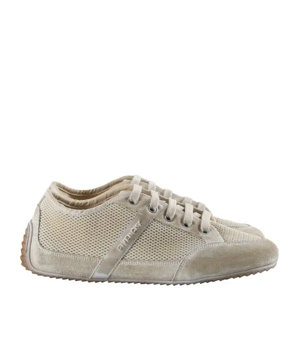 Givenchy Slim Sneakers In Painted Mesh And Suede - Nude