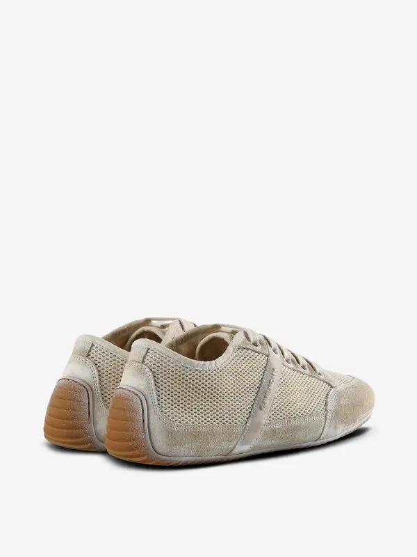 Givenchy Slim Sneakers In Painted Mesh And Suede - Nude