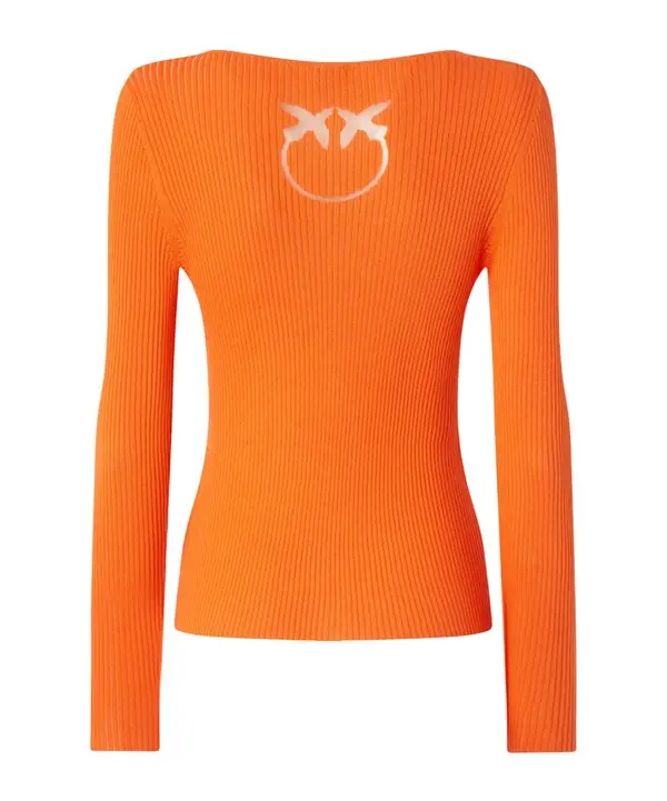 Pinko Long Sleeve Cut-out Cardigan - Orange
