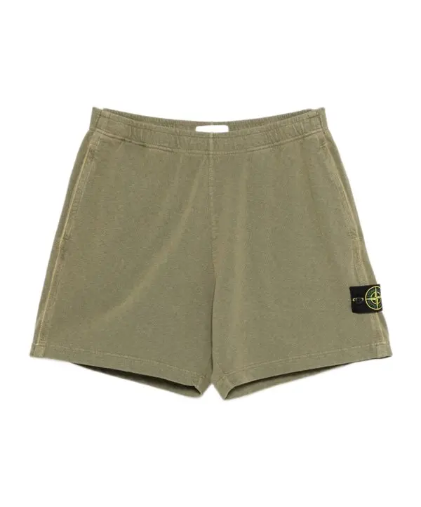 Stone Island Logo Patch Old Effect Shorts - Gray