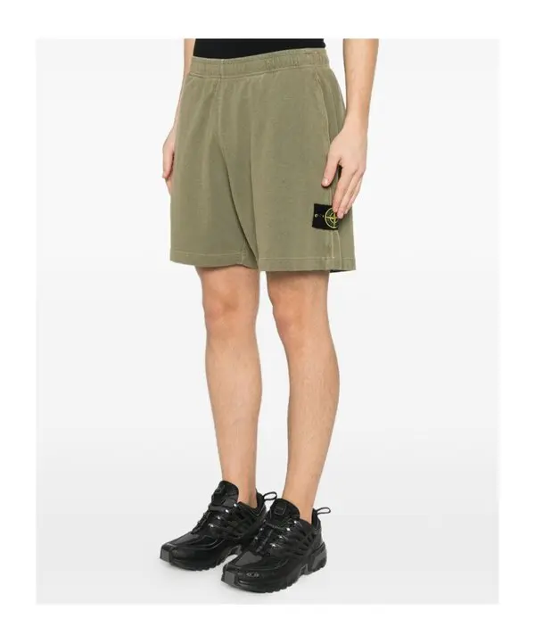 Stone Island Logo Patch Old Effect Shorts - Gray