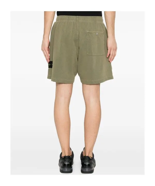 Stone Island Logo Patch Old Effect Shorts - Gray