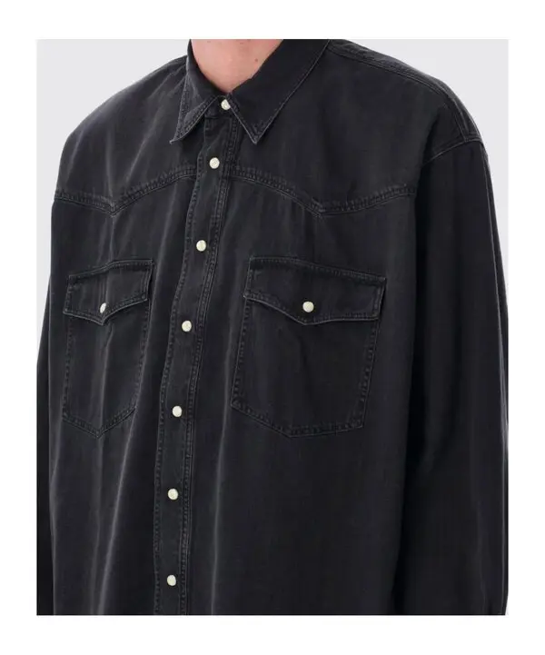 Studio Nicholson Mylo Relaxed Denim Shirt - Black