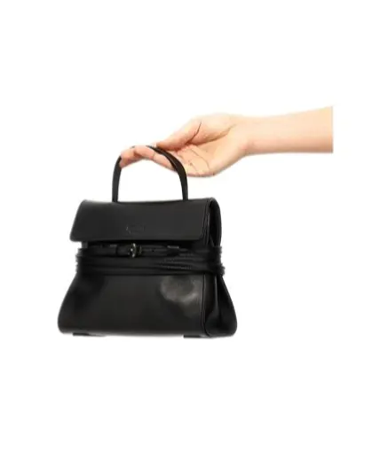Moschino Tie Me Logo Embossed Small Tote Bag - Black