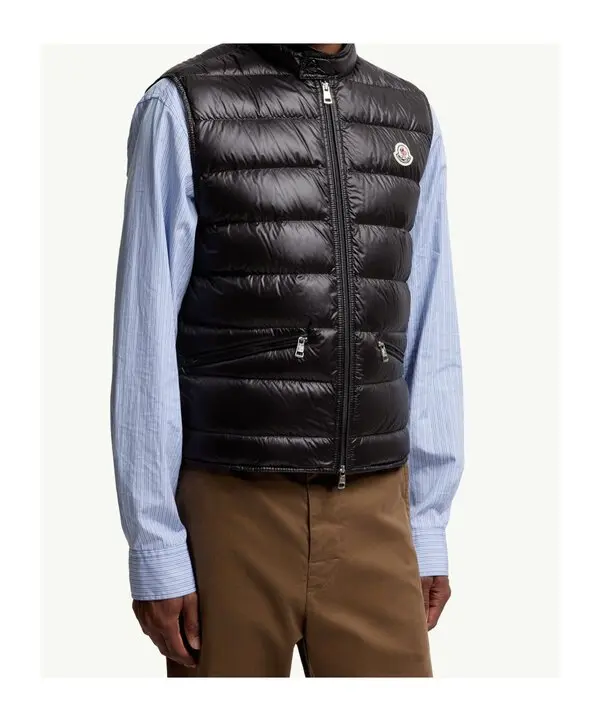 Moncler Gui Packable Zip-up Padded Gilet - Black