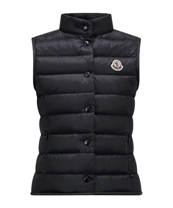 Moncler Packable Down Vest With Stand Collar - Black