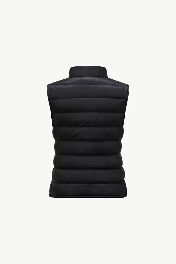 Moncler Packable Down Vest With Stand Collar - Black