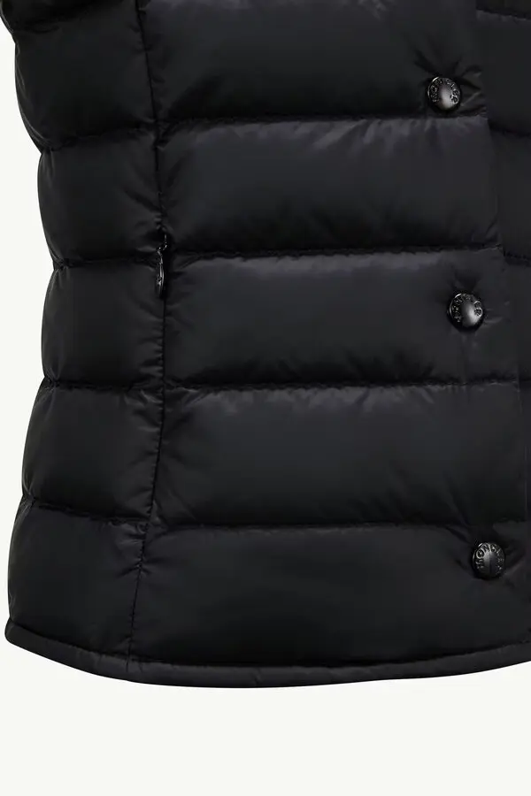 Moncler Packable Down Vest With Stand Collar - Black