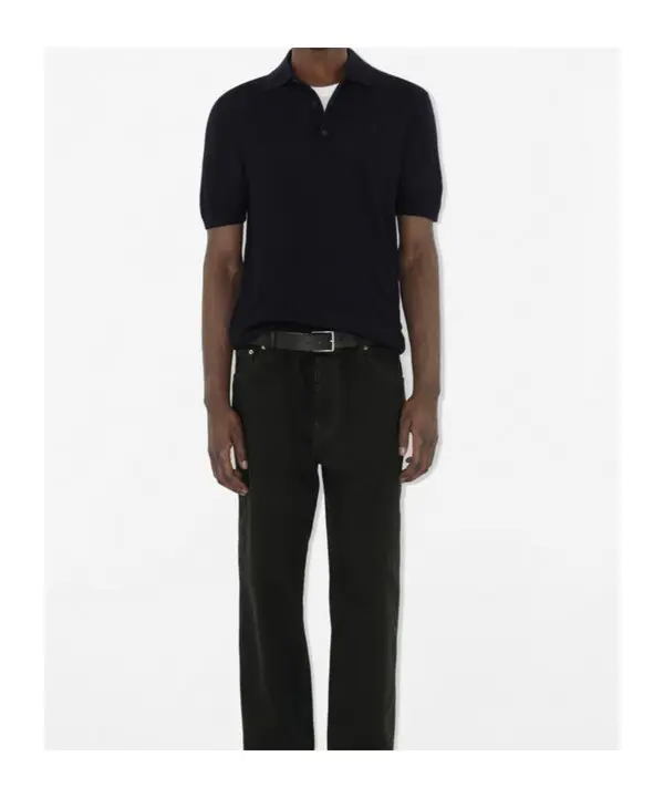 Burberry Logo Embroidered Knitted Polo Shirt
