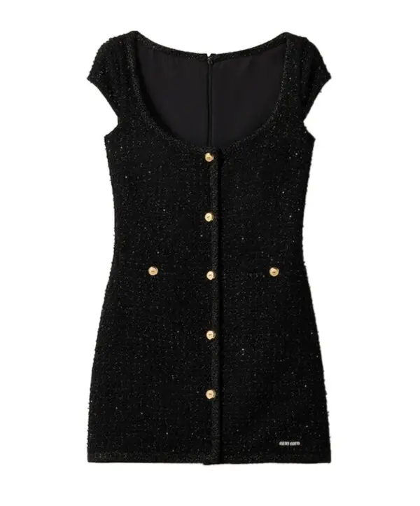 Miu Miu Lamé Bouclé Mini Dress