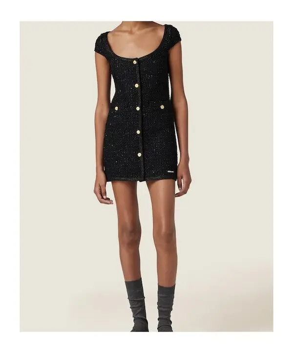 Miu Miu Lamé Bouclé Mini Dress