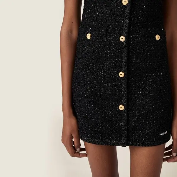 Miu Miu Lamé Bouclé Mini Dress