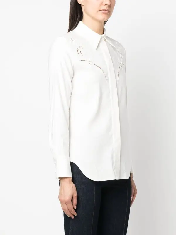 Chloé Lace Detailed Long Sleeve Shirt - No