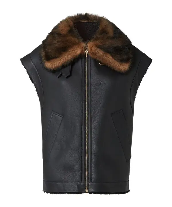 Fendi Ff Buckle Shearling Gilet