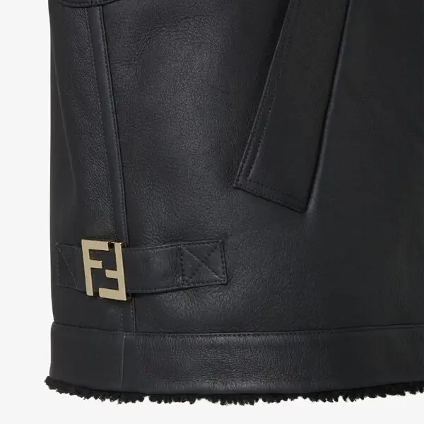 Fendi Ff Buckle Shearling Gilet