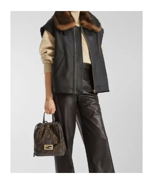Fendi Ff Buckle Shearling Gilet