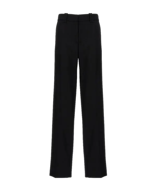 Rabanne High Waist Straight Leg Pleated Trousers