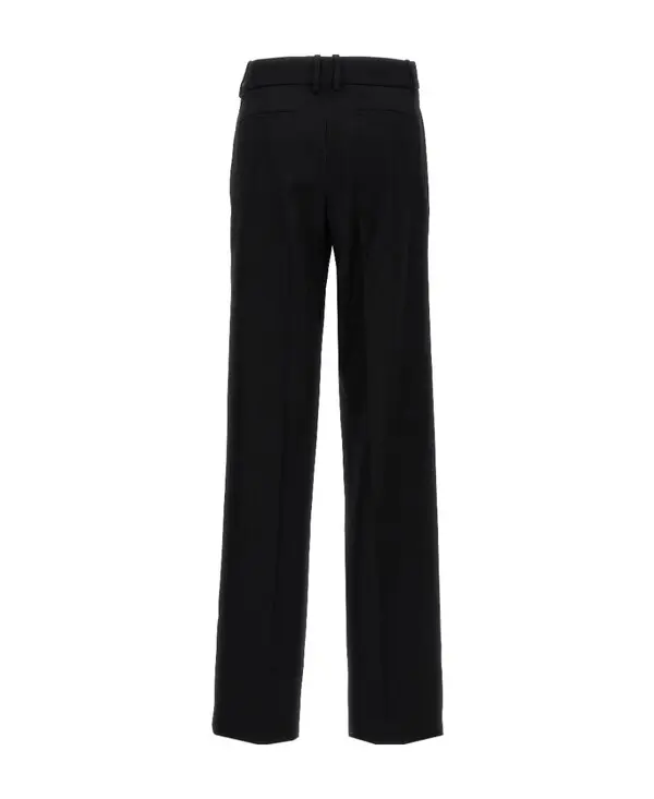 Rabanne High Waist Straight Leg Pleated Trousers
