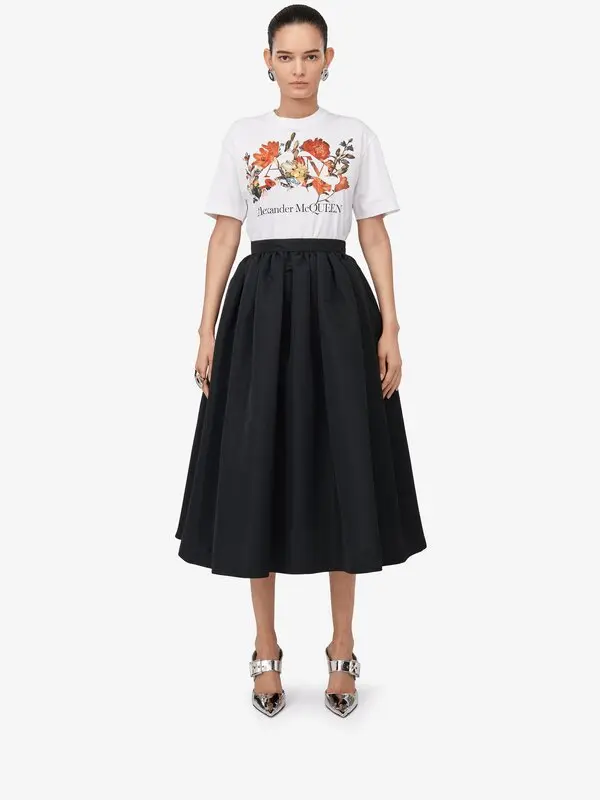 Alexander McQueen Dutch Flower Logo Print Crewneck T-shirt - White