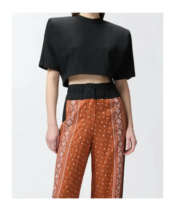 Pinko Crewneck Cropped T-shirt