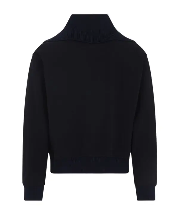 JIL SANDER Half Zip Logo Sweatshirt - Navy