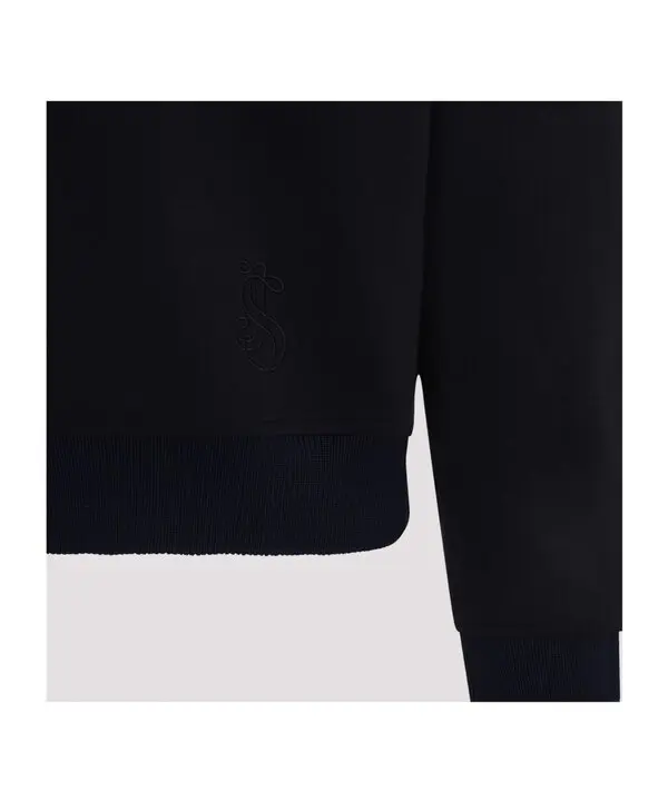 JIL SANDER Half Zip Logo Sweatshirt - Navy