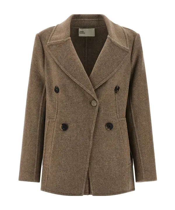 Tory Burch Double Breasted Blazer - Beige
