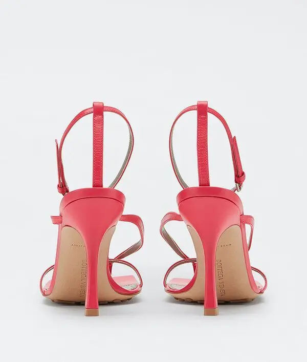 Bottega Veneta Square-headed High-heeled Sandals - Red