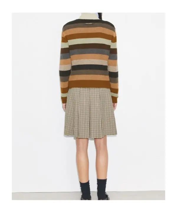 Tory Burch Striped High-neck Jumper - Nude