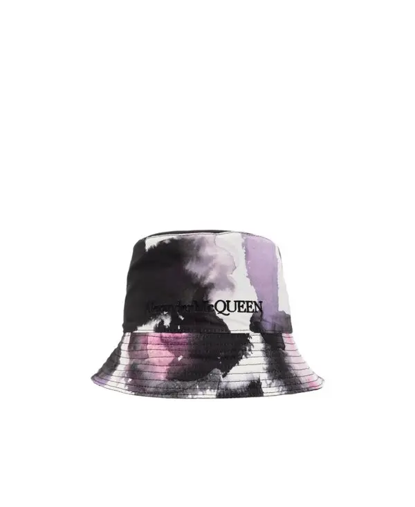 Alexander McQueen Graffiti Print Bucket Hat - Black